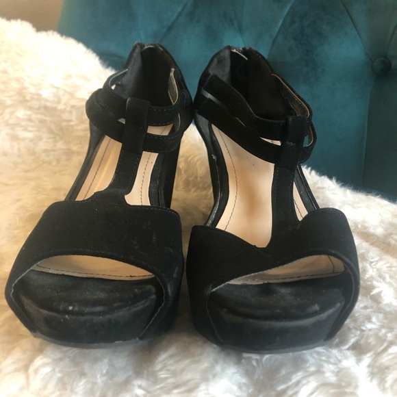 BAMBOO | Shoes | T Strap Peep Toe Wedges | Poshmark